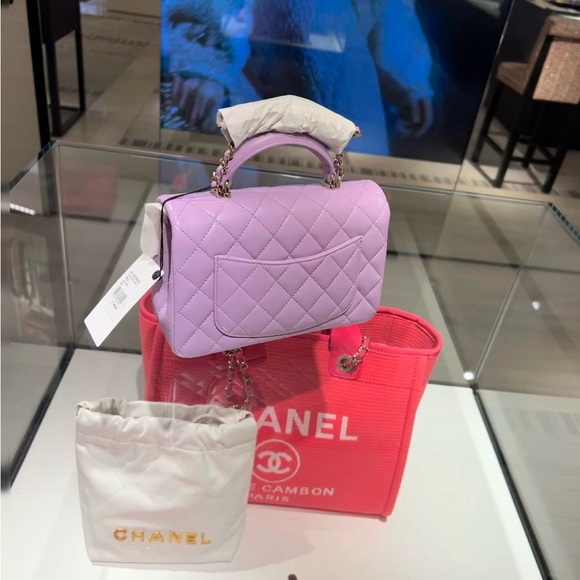 CHANEL | Bags | Chanel 24p Lilac Light Purple Top Handel Mini | Poshmark